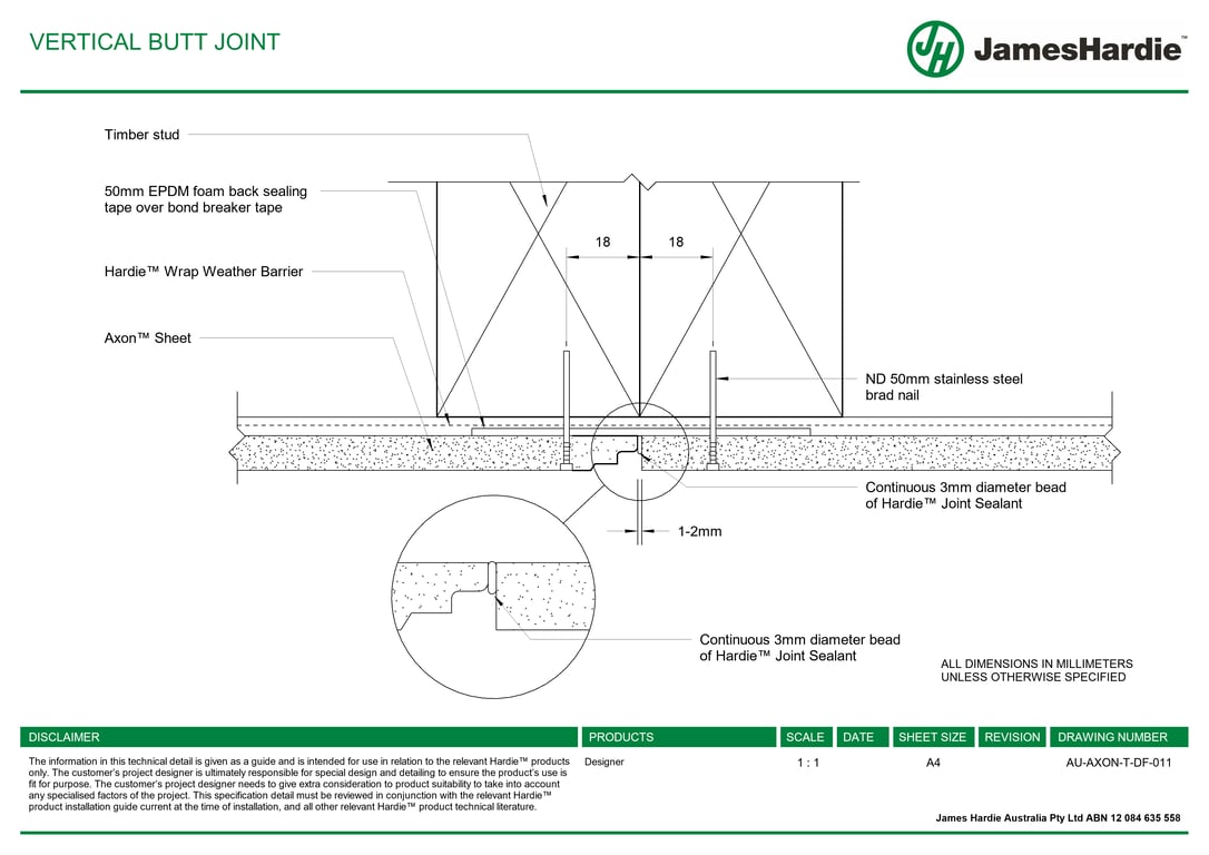 AU-AXON-T-DF-011 - VERTICAL BUTT JOINT - BIMcontent.com